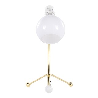 Task Lamp in Gold Metal and White Plastic Shade - Bed Bath & Beyond ...