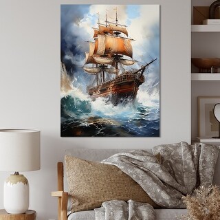 Designart "Pirate Boat Legends" Pirate Canvas Art Print - Bed Bath ...