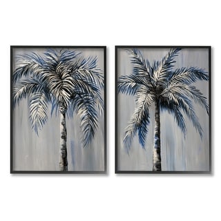 Stupell Grey Modern Palm Trees 2 Piece Framed Giclee Art Set Design by ...