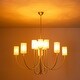 10-Light Modern Large Round Sputnik Chandelier Cluster Cylinder Fabric ...