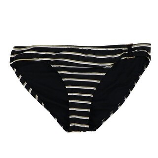 Ralph Lauren Women's Dylan Striped Metallic Ring Bikini Swim Bottoms ...