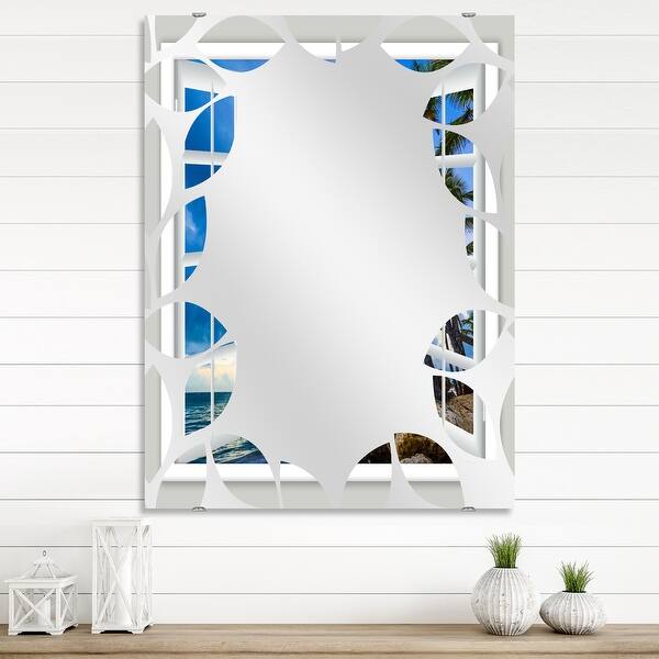 Designart 'Window Open to Cloudy Blue Sky' Landscape Printed Wall ...