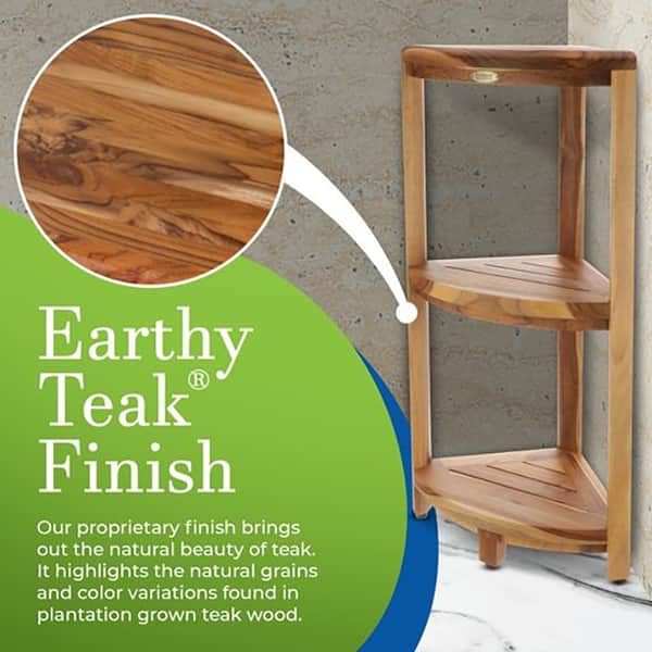 EcoDecors 3-Tier, Shower Table, Standing Shower-Caddy, Teak Shower ...