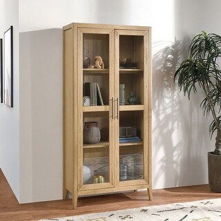 Beechgrove Curio Cabinet in Natural Brown by Kosas Home - 39Wx18Dx82H ...