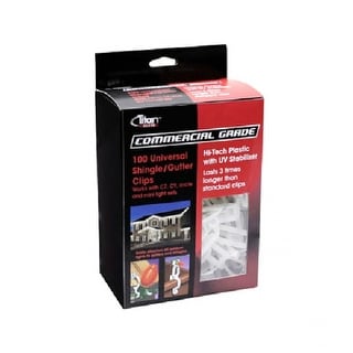 Titan Eliteâ„¢ 71026-100WOS Universal Shingle/Gutter Light Clips, Clear ...