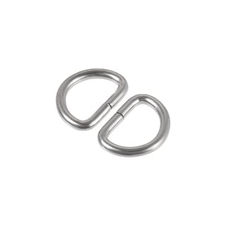 50pcs Metal D Ring 0.39"(10mm) D-Rings Buckle for Hardware DIY - Silver ...