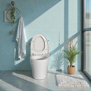 One-Piece Ceramic Toilet, Single Flush, Soft-Close Seat, TORNADO Flush ...