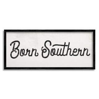 Stupell Born Southern Quaint Country Phrase Retro Typography Framed ...