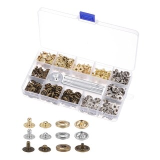 2 Boxes 90 Sets/Box Snap Fasteners Kit 12.5mm with 4 Setter Tools ...