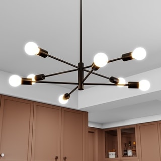 30" Modern 8-Light Dimmable Sputnik Linear Chandelier - Bed Bath ...