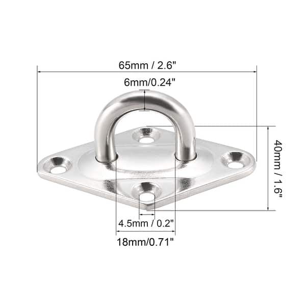 Stainless Steel Ceiling Hook Pad Eye Plate Hardware 65mmX40mmX26mm ...