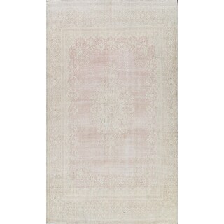 Muted Distressed Floral Kerman Persian Area Rug Wool Hand-knotted - 9'5 ...