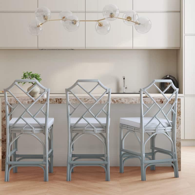 NPD Furniture Kara Rattan Counter Stool (Set of 2) - Overstock - 32171873