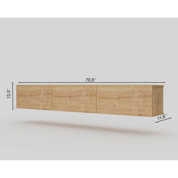 Ozge Floating 71"TV Stand Up to 80" TV's Wall Mounted Media Console ...