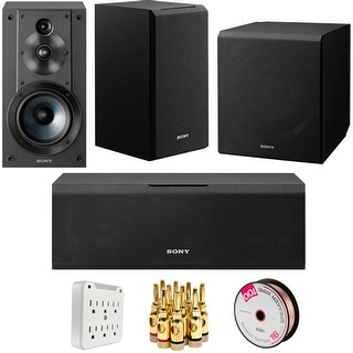 Sony Bookshelf Speakers and Subwoofer with Wire Bundle Kit - Bed Bath ...