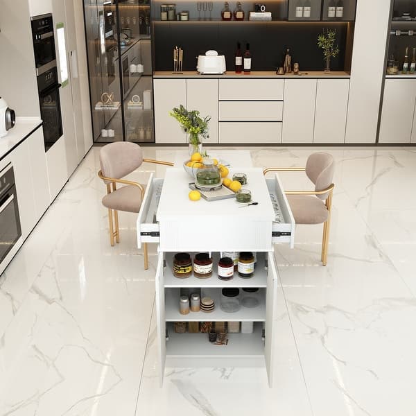 Sleek and Functional Kitchen Island with Expandable Design Bar Table ...