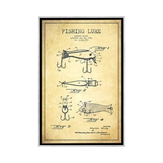 iCanvas "Fishing Tackle Vintage Patent Blueprint" by Aged Pixel Framed ...