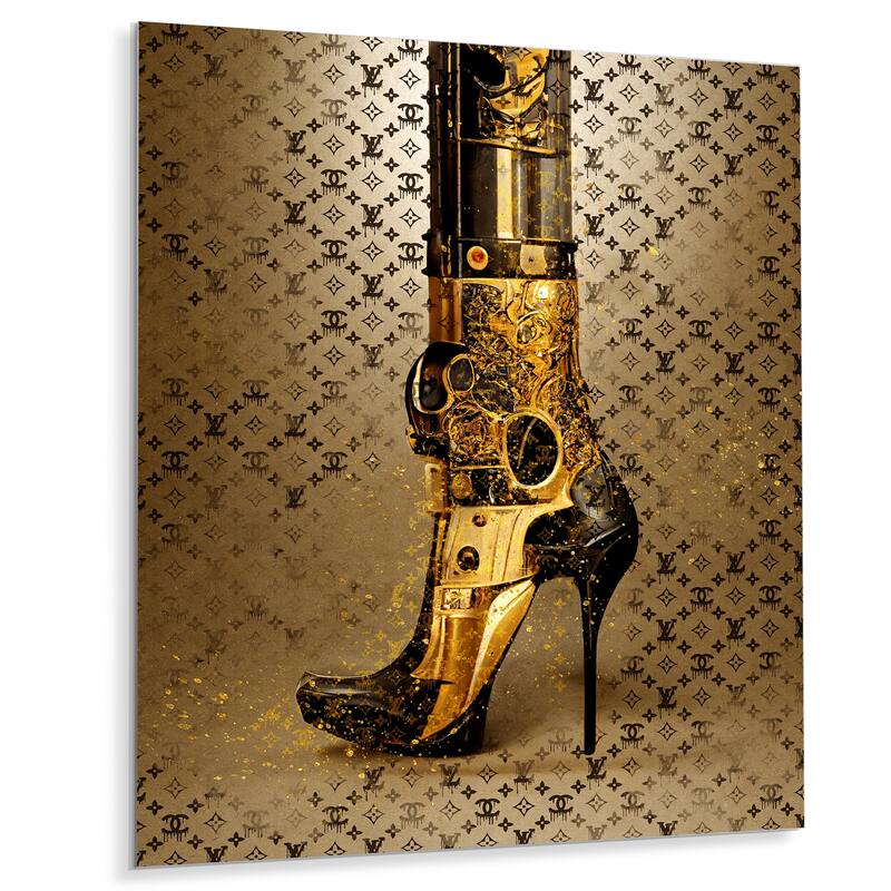 Designart 'Luxury Brand Bionic Heel I' Fashion Shoes Metal Wall Art ...