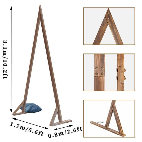 10.2FT Tall Wooden Triangle Wedding Arch Arbor Backdrop Stand Parties ...