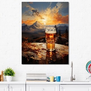 Designart "Brewed Sunset Beer In Glass" Beer Wall Art - Bed Bath ...