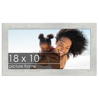 18x10 Distressed/Aged White Washed Complete Wood Picture Frame with UV ...