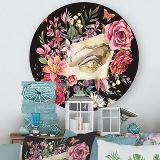 Designart 'Greek Sculpture David Eye With Dried Wildflowers' Farmhouse ...