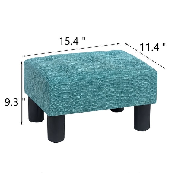 Adeco Button Tufted Foot Stool Rectangular Small Ottoman - Bed Bath ...