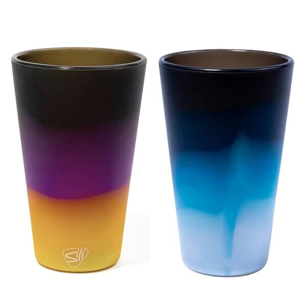 Silipint: Silicone Pint Glass Set - 2 Pack Sun Storm & Moon Beam - 16oz ...