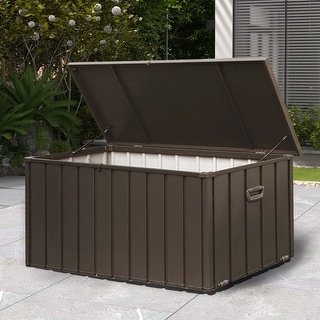 Large Outdoor Steel Waterproof Storage Box, Garden Lockable Deck Bin ...