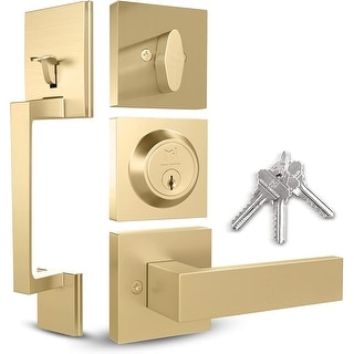 Mega Handles Tobelle Square Satin Door Lock - 5X2 - Bed Bath & Beyond ...