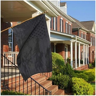 3x5FT All Black American Flag US Black Flag Tactical Decor Blackout ...