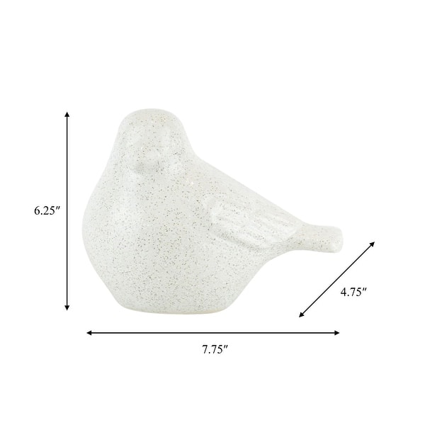Ceramic Bird Figurine Contemporary 8" White Statue for Indoor or ...