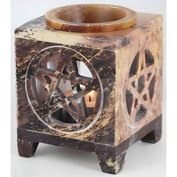 Soapstone Pentagram Oil Diffuser Perfect for Use with Taper Candles - 3 ...
