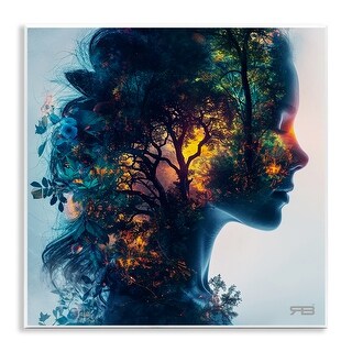 Stupell Glowing Tree Girl Portrait Wall Plaque Art Design By RB - Bed ...