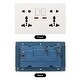UK US Socket Double Multi Switched Power Outlet White 250V 13A ...