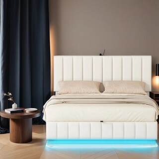 Modern Full Size Upholstered Bed with Hydraulic Storage System ...