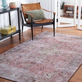 SAFAVIEH Tucson Machine Washable Slip Resistant Jeanne Traditional Rug ...