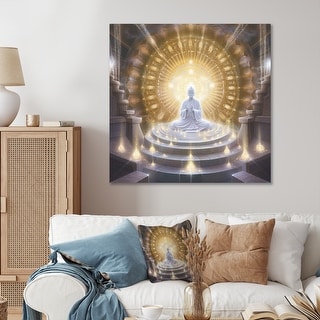 Designart "White Buddha Temple Meditation" Buddhism Wall Art Prints ...