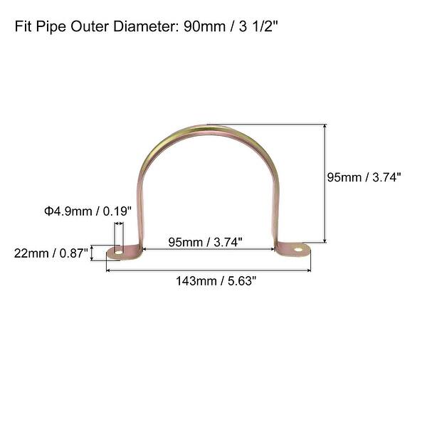 Rigid Pipe Strap, 2 Holes U Bracket Carbon Steel Tension Clamp 4pcs ...