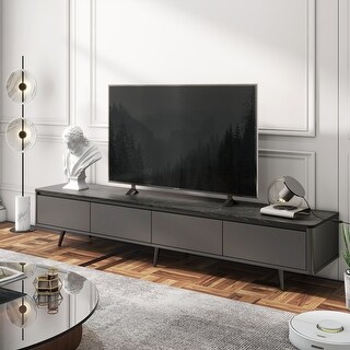 Black TV Stand TV Console Table with Storage Drawers for TVs Up to 70 ...