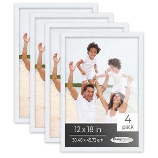 16x20 White Picture Frame Set Pack of 4 16x20 Wood Picture Frames for ...