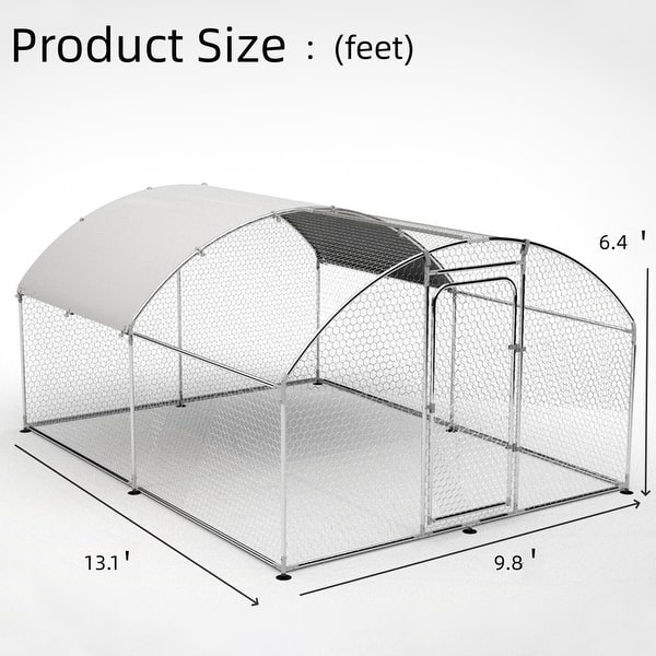 Metal Large Chicken Coop Walk-in Poultry Cage Large Chicken Run Arc ...