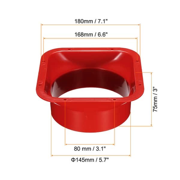 2Pcs 6" Square Duct Connector Flange Exhaust Hose Flange Ventilation ...