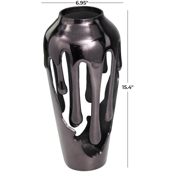 Aluminum Metal Drip Vase with Melting Designed Body - Black, Gold ...