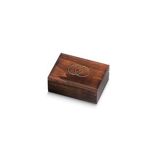 Curata Handcrafted Walnut Finish Wood Box with Wedding Rings Inlay ...