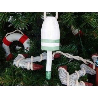 Vintage Green Decorative Lobster Trap Buoy Christmas Tree Ornament - 2 ...