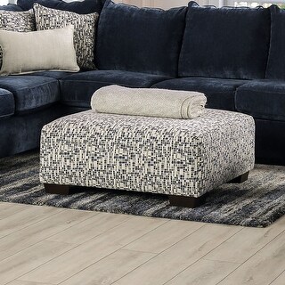 Parthage Contemporary Multi-color Chenille Striped Print Ottoman by ...