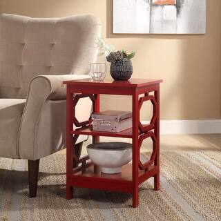Omega End Table with Shelf, Cranberry Red - Bed Bath & Beyond - 36986413