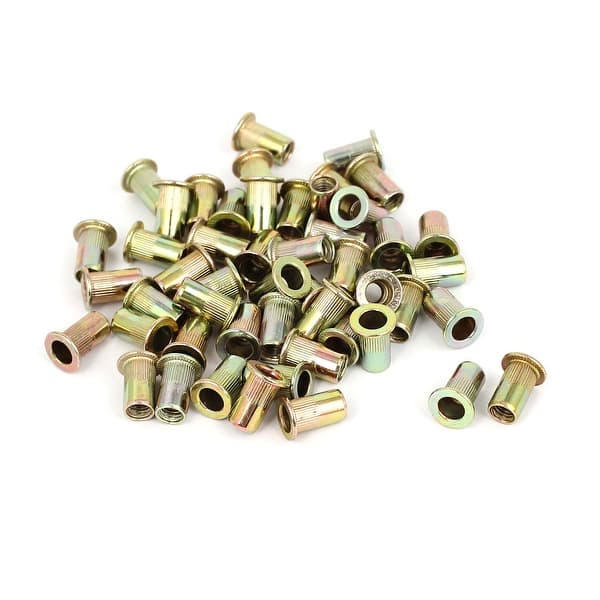 M5x13mm Knurled Body Flat Head Blind Rivet Nuts Nutserts 50pcs - Bronze ...