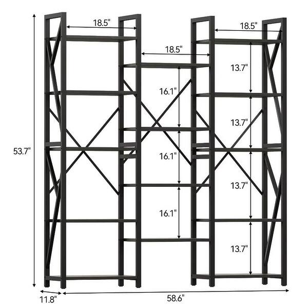 Triple Wide 5 Tier Book Shelf with Open Display Shelves - Bed Bath ...